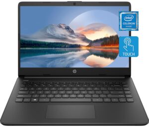 hp stream touchscreen laptop,14 hd(1366x768) display, intel celeron n4020, 2-core, 2.8 ghz, 16gb ram, 128gb storage(64gb emmc+64gb card), webcam,1-year microsoft 365, win11, jet black, w/galimu