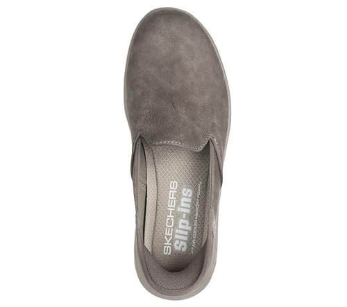 Skechers Women's Slip on Loafer, Taupe, 8