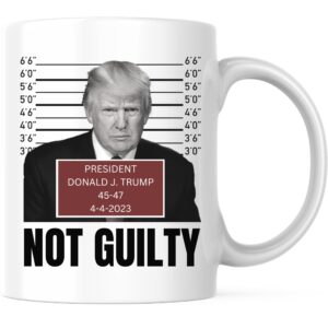 bliss monkey co. trump mugs (trump not guilty)