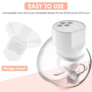 ERKOON 14pcs Flange Inserts 13/15/17/19/21mm for 24mm Flange/Shield, Compatible with Momcozy S9/S9 pro/S12/S12 pro Wearable Breast Pump, Reduce 24mm Tunnel Down to Correct Size, BPA Free Inserts