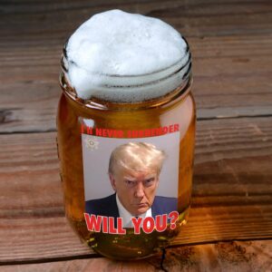 Patriots Cave - Trump Mugshot Mason Jar | Trump Lovers Gift | Gift for Him (16 oz)