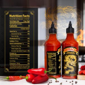 Underwood Ranches Limited Edition Dragon Sriracha Sauce - Hot Sauce, Perfect for Spicing Up Any Dish! - Made from Red Jalapeno Peppers That Started the Sriracha Movement, 17 oz - 2 Pack