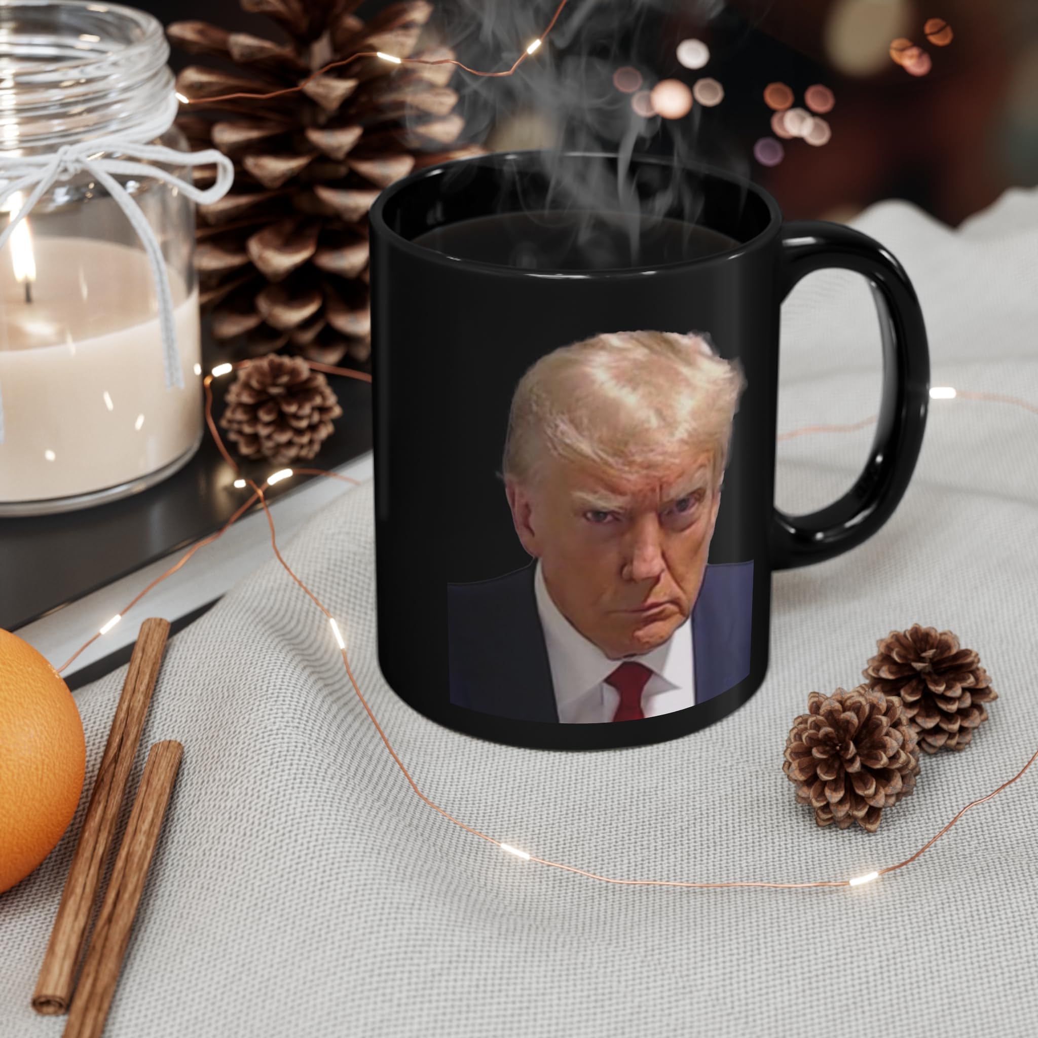 Brian Bula Trump Mug Shot Coffee Mug Donald Trump MugShot Cup 11 ounce black