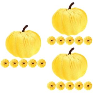 garneck 18 pcs fabric pumpkin ornament thanksgiving table decor fall harvest pumpkins mini fake pumpkins farmhouse pumpkin halloween kitchen decor pumpkin decor vegetable miniature foam