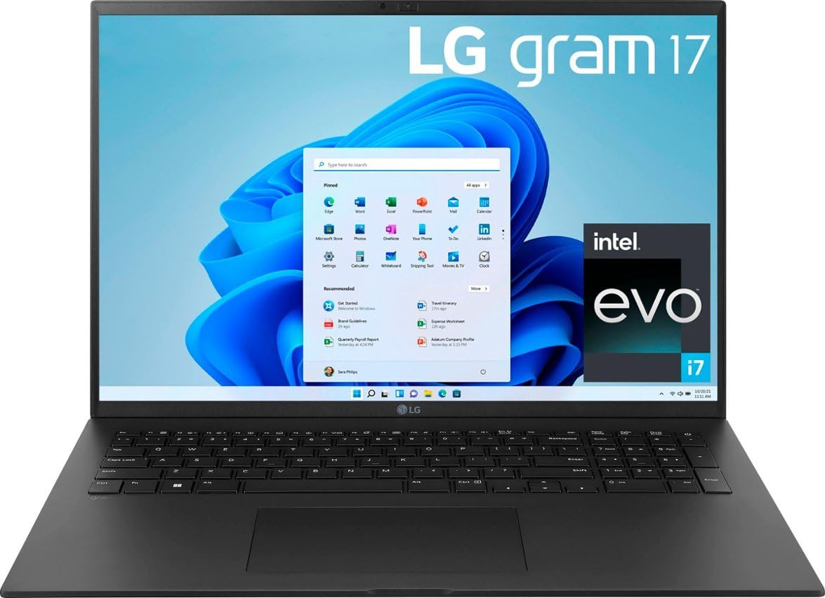 LG Gram 17 Ultra-Lightweight Laptop 17.0" WQXGA IPS Intel Evo Platform (12-Core i7-1360P, 32GB RAM, 2TB PCIe SSD, Backlit KYB, FP Reader, 2 Thunderbolt 4, WiFi 6, Win11P) w/Dockztorm Hub