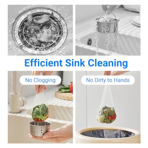 Kitchen Sink Strainer Mesh Bags, 300 PCS Disposable Mesh Sink Drain Strainer Bags, Kitchen Sink Filter Net Food Catcher Suits All Sink Strainer Basket for Kitchen Food Waste Leftover Garbage