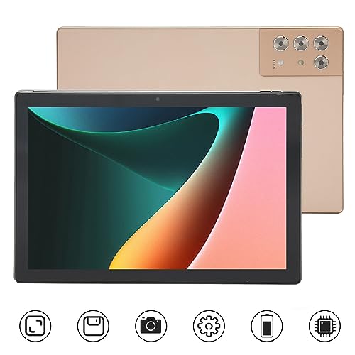 DAUZ 10.1in Tablet, Tablet 8GB RAM 256GB ROM 8 Core 100 to 240V 2.4G 5G WiFi for Work School (US Plug)