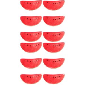 vosarea 12 pcs simulated watermelon wedding decorations for ceremony summer tray decor red decorations lifelike faux watermelon slices lifelike watermelon slice fake watermelon foam fruit