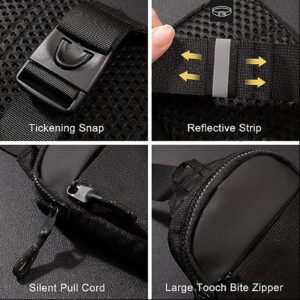 Mini Sling Bag Men Women Small Crossbody Bag Fanny Packs Casual Phone Chest Bag Personal Pocket Bag Backpack for Travel Hiking (Mini-Black)