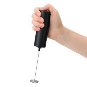 Simpleasy Milk Frother Handheld Battery Operated, Coffee Frother for Milk Foaming, Latte/Cappuccino Frother Mini Frappe Mixer for Drink, Foam Maker, Hot Chocolate, Egg (Black)