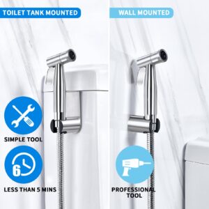 Toilet Handheld Bidet Water Sprayer: Muslim Shower Hand Held Bidet Sprayer Hose Set for Cloth Diaper Washer Bathroom Sink Toilets Bidets Cleaning Faucet Jet Spray Valve Attachment Kit Stainless Steel