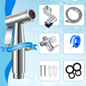 Toilet Handheld Bidet Water Sprayer: Muslim Shower Hand Held Bidet Sprayer Hose Set for Cloth Diaper Washer Bathroom Sink Toilets Bidets Cleaning Faucet Jet Spray Valve Attachment Kit Stainless Steel