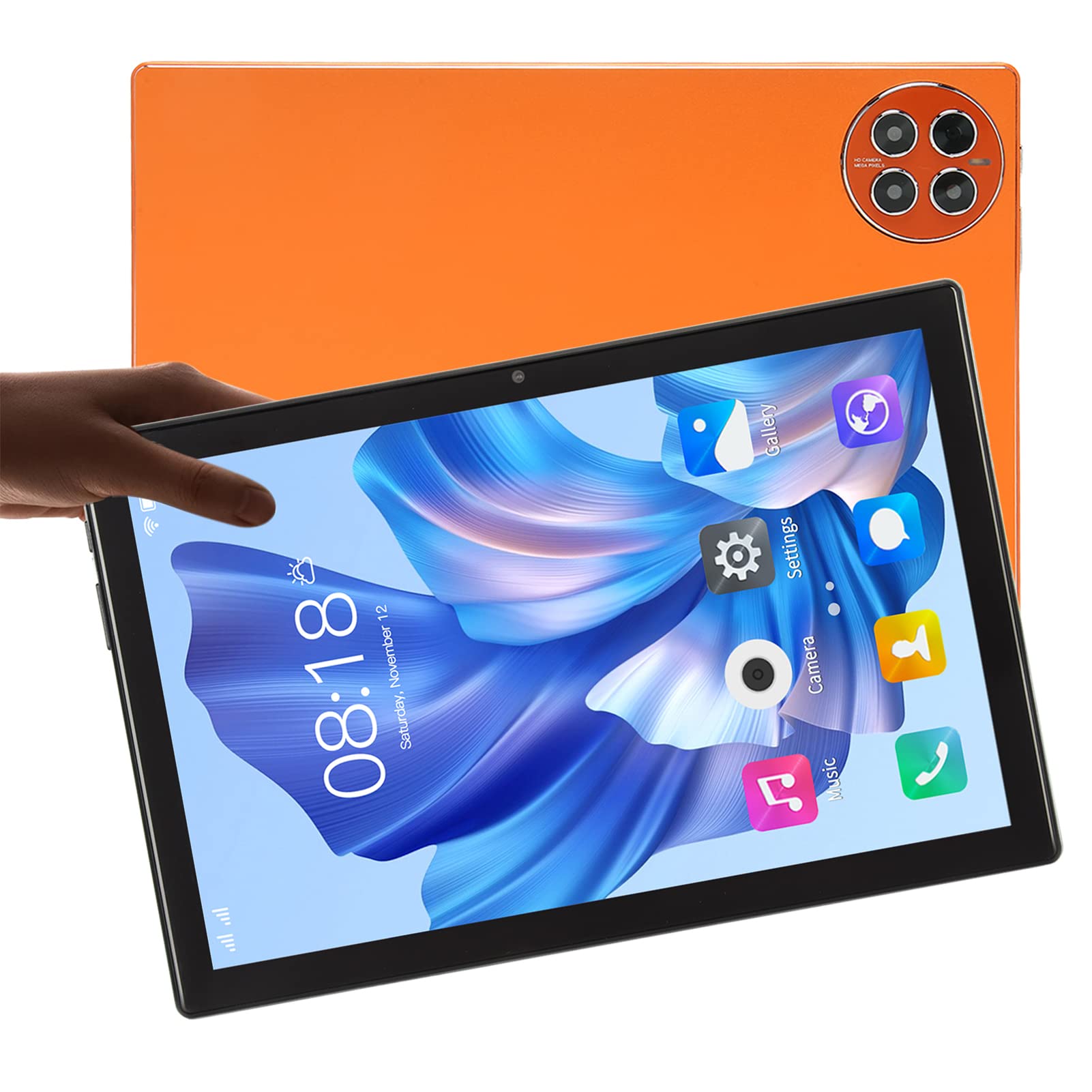 ICRPSTU Smart Tablet, Support 4GLTE 5GWiFi 10000mAh Portable Octa Core CPU 10in Tablet for Studying (Orange)