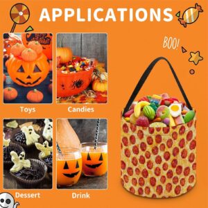 MISTHO Realistic Pizza Pattern Halloween Trick or Treat Bag Bucket Halloween Candy Buckets for Halloween Treat Baskets Bags