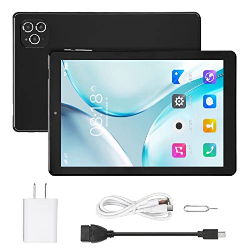 ICRPSTU Tablet PC, US Plug 100‑240V Octa Core CPU 4GB RAM 64GB ROM Office Tablet 2 Card Slots for Business (Black)