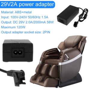 HOTBEST Power Recliner Power Supply, 29V 2A DC Switching Power Adapter, 2 Pin Recliner Power Cord Replacement for Recliner Chair, Compatible with Most Lift Chair or Power Recliner Sofa