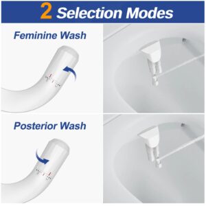 SAMSICHI Bidet Attachment for Toilet, 2 Pack Retractable Cold Water Bidets for Existing Toilets, Bidet Toilet Seat Attachment for Frontal & Rear Wash, Bidet Attachment with Water Pressure Control