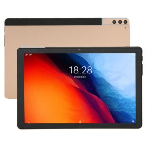 MAVIS LAVEN Calling Tablet, Gold 10 Inch Tablet 1920x1080 IPS OctaCore Processor 100-240V Fast Charge 11.0 (US Plug)