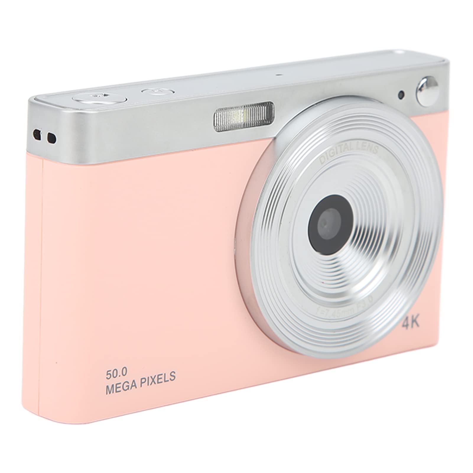 Digital Camera, 2.88in IPS HD Screen 50MP Pixels Portable Camera LED Fill Light AF Autofocus for Video Recording (Pink)