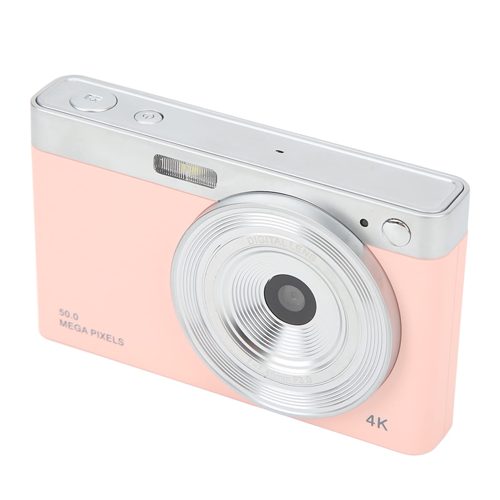 Digital Camera, 2.88in IPS HD Screen 50MP Pixels Portable Camera LED Fill Light AF Autofocus for Video Recording (Pink)