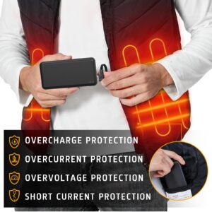 5V2A 20000mAh Battery Pack for Heated Vest Heated Jacket Power Bank for Heating Electric Vests Jackets Coat Hoodies Battery Pack for Man Women Heated Clothing (Not suit for 7.4V Heated Clothing)