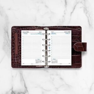 Filofax Calendar Diary Refill, Pocket Size, Day on One Page with Appointments, Ruled, White Paper, English, 2024 (C68241-24)