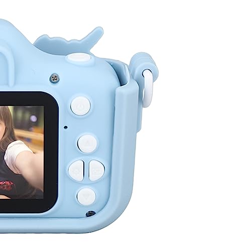 Kids Video Camera, Funny Kids Video Camera Toy Camera Auto Rechargeable 2.0 Inch IPS Screen for Boys Girls (Blue)