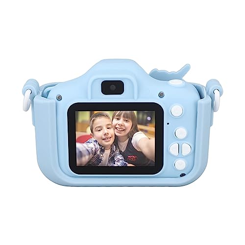 Kids Video Camera, Funny Kids Video Camera Toy Camera Auto Rechargeable 2.0 Inch IPS Screen for Boys Girls (Blue)