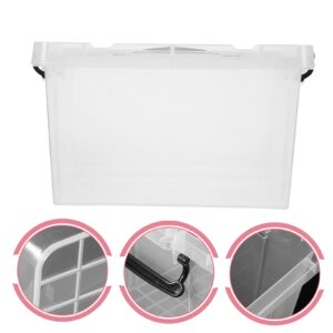 Alipis Plastic Storage Bin, Clear Storage Container Box with Latching Lid and Handle, Multipurpose Organizer Storage Box for Bedroom, Closet, Dorm, Kitchen, 13.2 x 7.4 x 9.2Inches