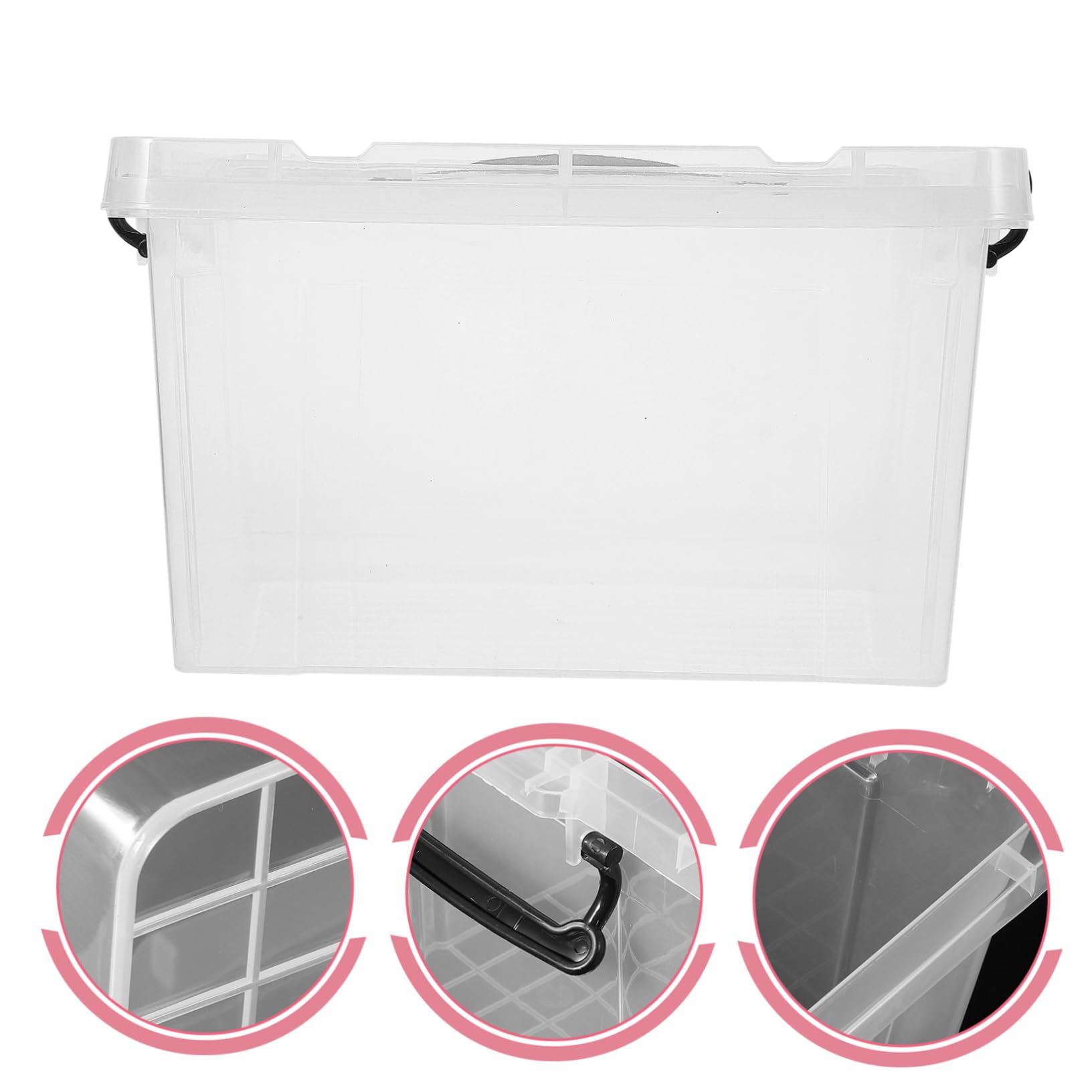 Alipis Plastic Storage Bin, Clear Storage Container Box with Latching Lid and Handle, Multipurpose Organizer Storage Box for Bedroom, Closet, Dorm, Kitchen, 13.2 x 7.4 x 9.2Inches