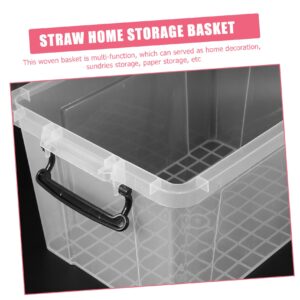 Alipis Plastic Storage Bin, Clear Storage Container Box with Latching Lid and Handle, Multipurpose Organizer Storage Box for Bedroom, Closet, Dorm, Kitchen, 13.2 x 7.4 x 9.2Inches