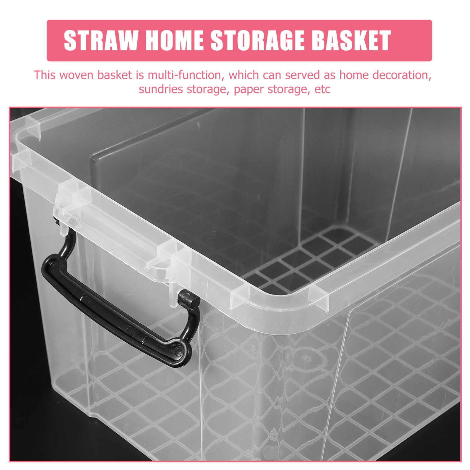 Alipis Plastic Storage Bin, Clear Storage Container Box with Latching Lid and Handle, Multipurpose Organizer Storage Box for Bedroom, Closet, Dorm, Kitchen, 13.2 x 7.4 x 9.2Inches