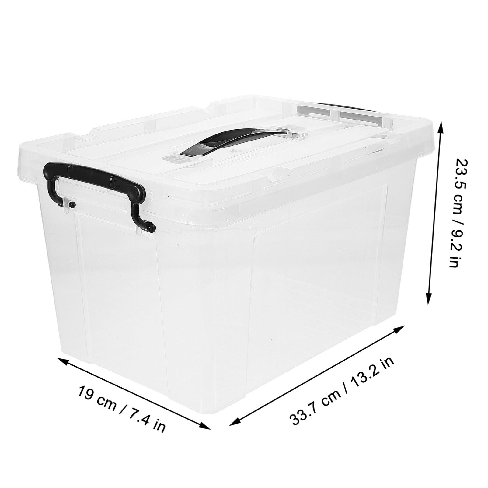 Alipis Plastic Storage Bin, Clear Storage Container Box with Latching Lid and Handle, Multipurpose Organizer Storage Box for Bedroom, Closet, Dorm, Kitchen, 13.2 x 7.4 x 9.2Inches