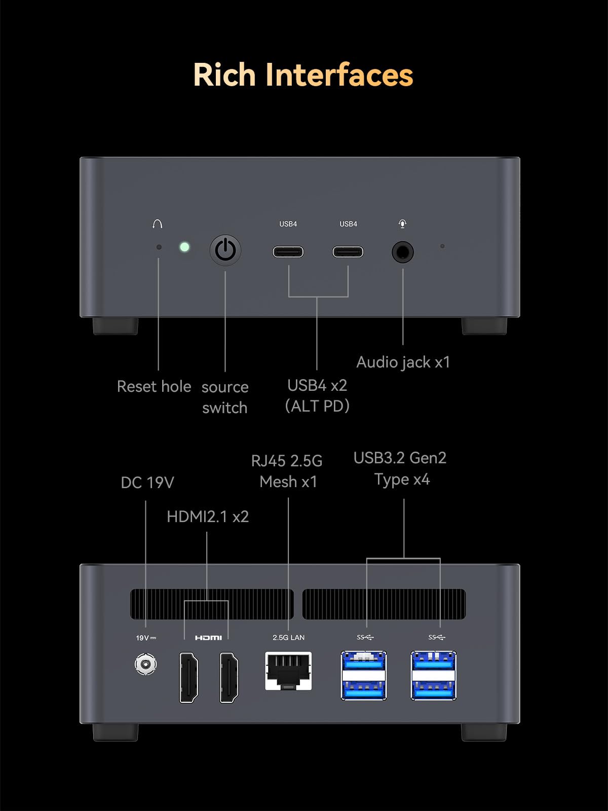 MINISFORUM Venus Series UM790 Pro Mini PC AMD Ryzen 9 7940HS(8C/16T, up to 5.2GHz) 32GB DDR5 512GB PCIe4.0 SSD Micro PC, 2xUSB4(PD|8K)/ 2xHDMI(4K)/ BT5.2/ 4xUSB3.2 Mini Tower PC