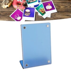 Slanted Back Photo Frame, Self Standing Photo Frame Durable Wide Application for Business Cards for Livingroom (Blue)