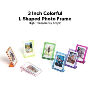 Slanted Back Photo Frame, Self Standing Photo Frame Durable Wide Application for Business Cards for Livingroom (Blue)