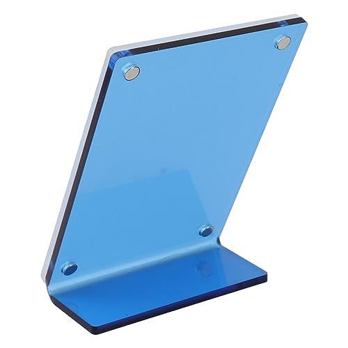 Slanted Back Photo Frame, Self Standing Photo Frame Durable Wide Application for Business Cards for Livingroom (Blue)