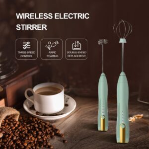 TQASER Powerful Handheld Milk Frother, USB Rechargeable Electric Foam Maker for Coffee, Mini Milk Foamer, Stainless Steel Drink Mixer for Lattes, Cappuccino, Frappe, Matcha, Hot Chocolate