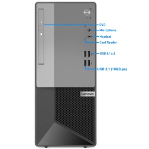 Lenovo V50t Gen 2 Business Tower Desktop Computer, Intel Hexa-Core i5-10400 (Beat i7-8700), 16GB DDR4 RAM, 512GB PCIe SSD + 1TB HDD, DVDRW, Ethernet, WiFi Adapter, KB and Mouse, Windows 11 Pro, AZ-XUT