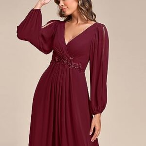 Ever-Pretty Women's Customized Generous Chiffon A Line Long Evening Dresses Burgundy US00