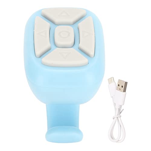 Phone Remote Control Page Turner, ABS Multifunctional BT Connection Phone Remote Control Shutter Often Used to Watch Video (Blue)