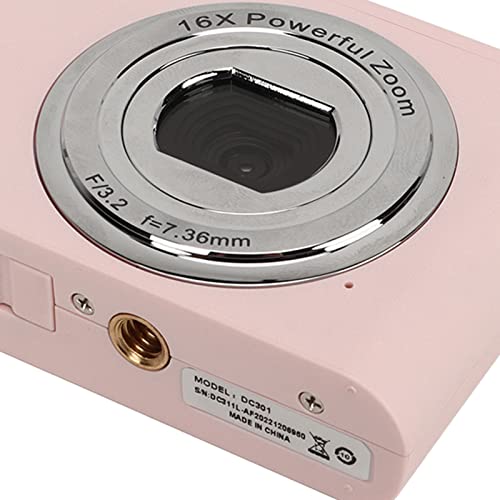 Pocket Camera, Portable Digital Camera Eye Protection Screen Prevents Shaking Stylish 48MP US Plug 16X Zoom 100-240V for Photography (Fairy Pink)