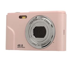 Pocket Camera, Portable Digital Camera Eye Protection Screen Prevents Shaking Stylish 48MP US Plug 16X Zoom 100-240V for Photography (Fairy Pink)