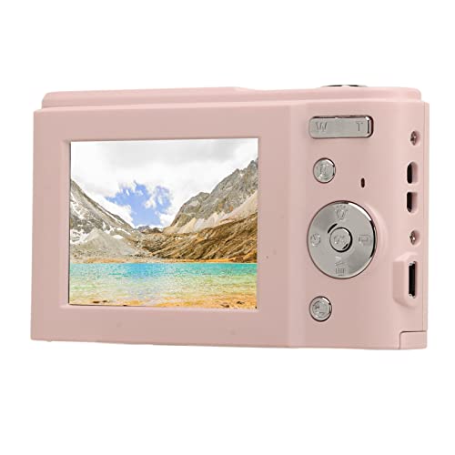 Pocket Camera, Portable Digital Camera Eye Protection Screen Prevents Shaking Stylish 48MP US Plug 16X Zoom 100-240V for Photography (Fairy Pink)