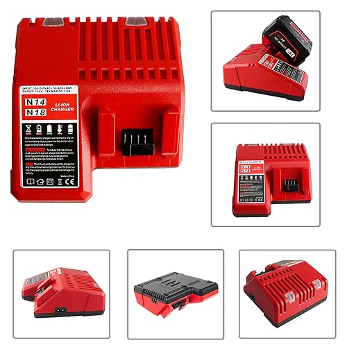 Chgdkjy 2PACKS M18 Battery and Charger Starter Kit Compatible with Milwaukee 18V Battery 48-11-1850 and Battery Charger 48-59-1812