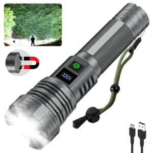 qopoyu rechargeable flashlights high lumens flash light, 200,000 high lumens bright tactical flashlight, 5 modes ipx6 waterproof, p90.8 powerful led magnetic flashlights for camping emergencies