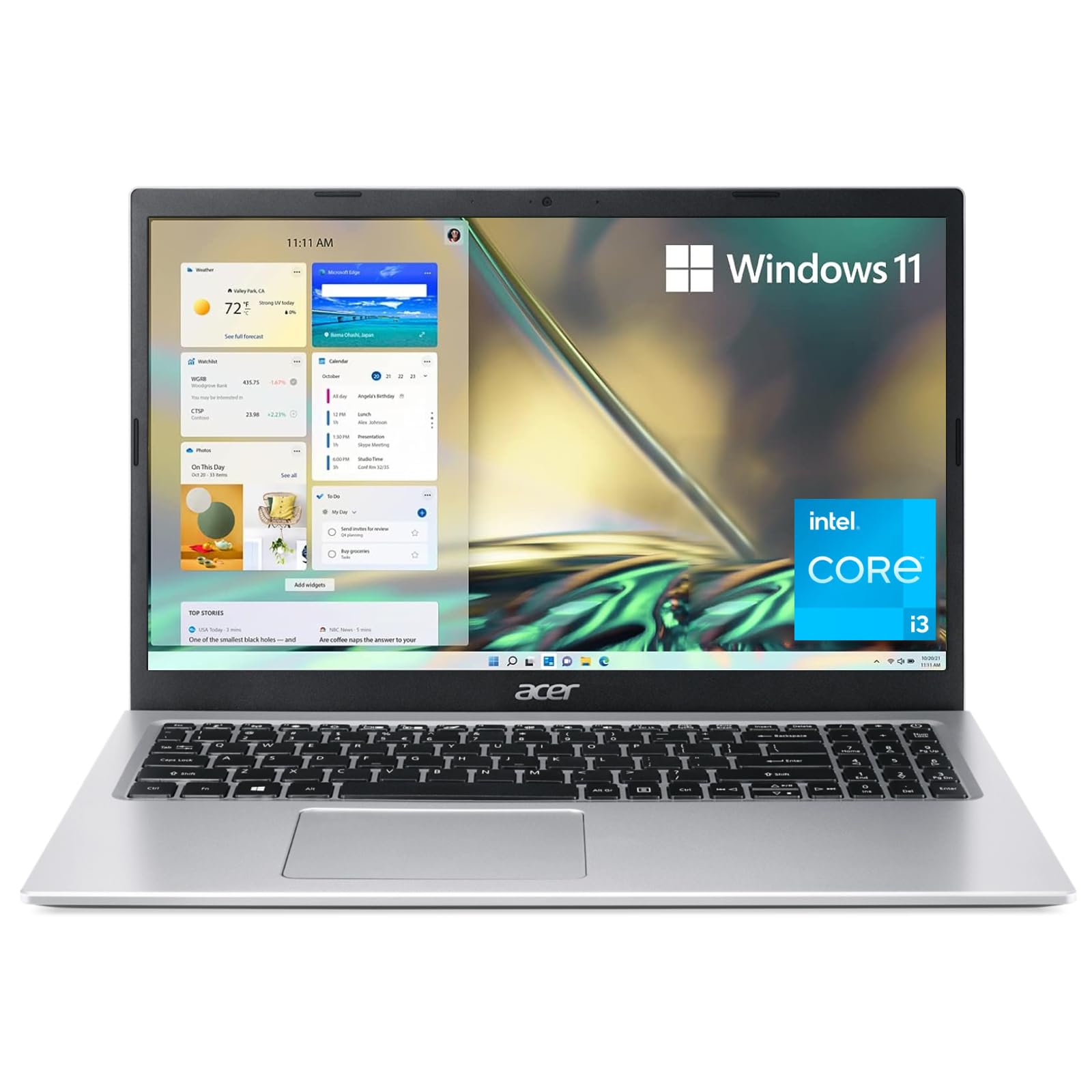 2023 Newest Acer Aspire 3 Laptop, 15.6" FHD Display, Intel Core i3-1115G4 (up to 4.1 GHz, Beats Ryzen 3 3250U), 4GB RAM, 128GB SSD, ‎Intel UHD Graphics, Ultra-portable, Wifi, Windows 11 Home in S Mode