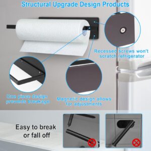 Magnetic Paper Towel Holder for Fridge, Toilet Paper Roll Holder Magnetic Paper Towel Rack Wall Mount Fridge Organizer for Paper Towels Rolls Bathroom Toilet Pantry RV Kitchen Organizers and Storage