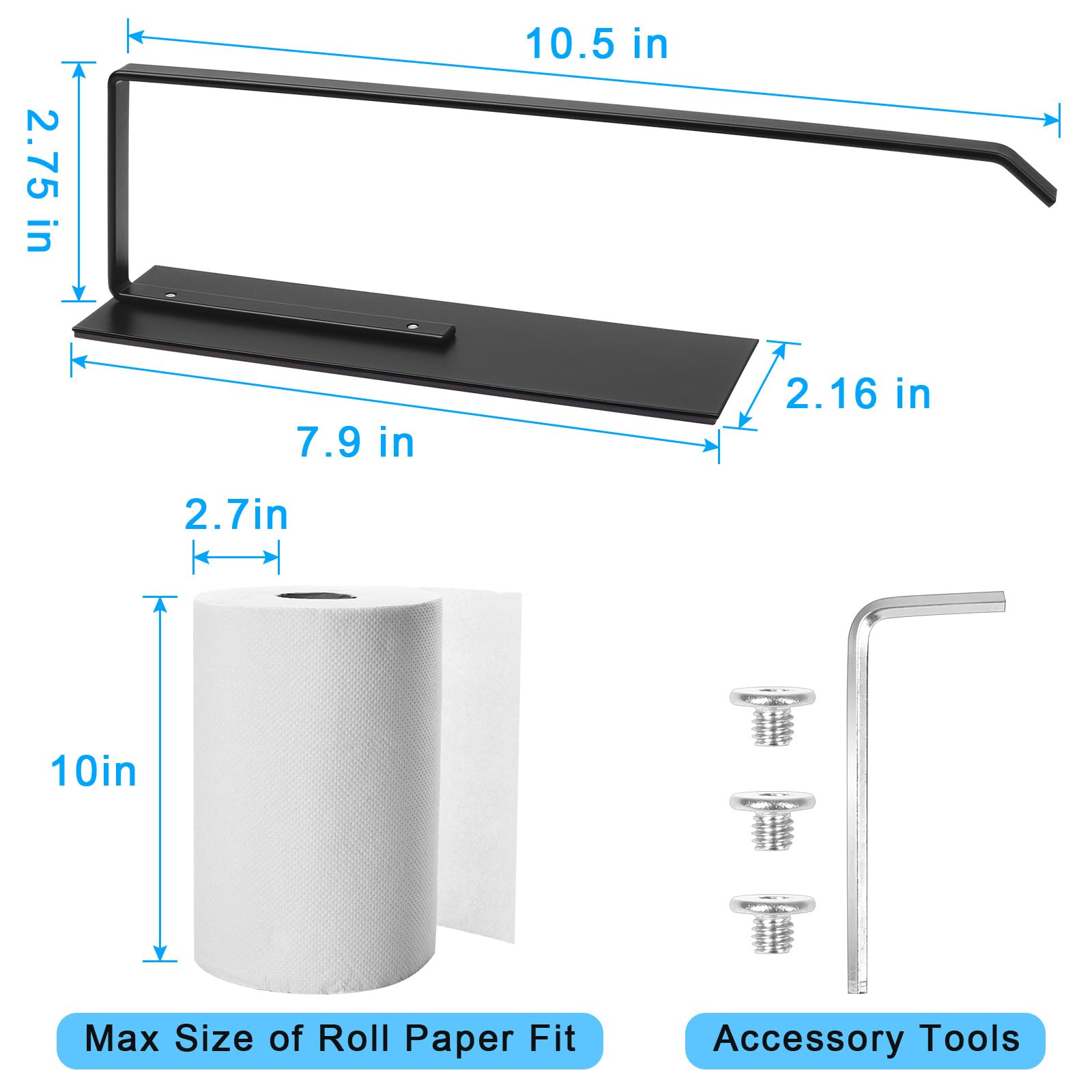 Magnetic Paper Towel Holder for Fridge, Toilet Paper Roll Holder Magnetic Paper Towel Rack Wall Mount Fridge Organizer for Paper Towels Rolls Bathroom Toilet Pantry RV Kitchen Organizers and Storage