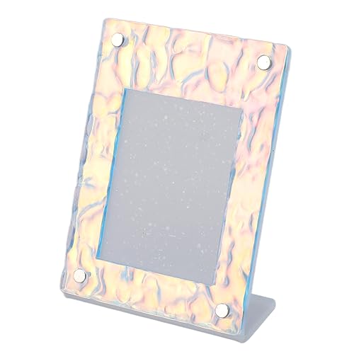 Photo Frame, Personalized Acrylic Simple Cleaning Sturdy Tabletop Photo Frame for Movie Ticket (Dazzling Color (Stone Head Pattern))